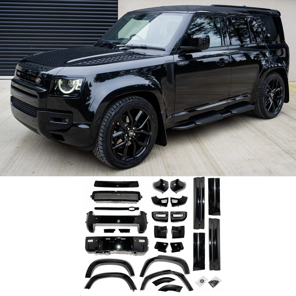 Land Rover Defender L663 110 Gloss Black Full Kit Upgrade By Risper ...