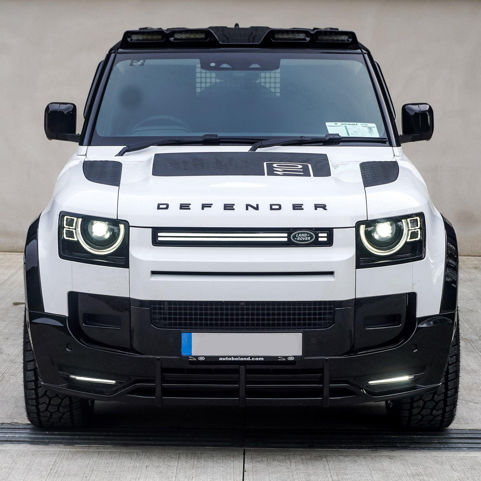 Land Rover Defender L663 90 / 110 / 130 2020 Onward – Front Bumper Splitter in Gloss Black ...