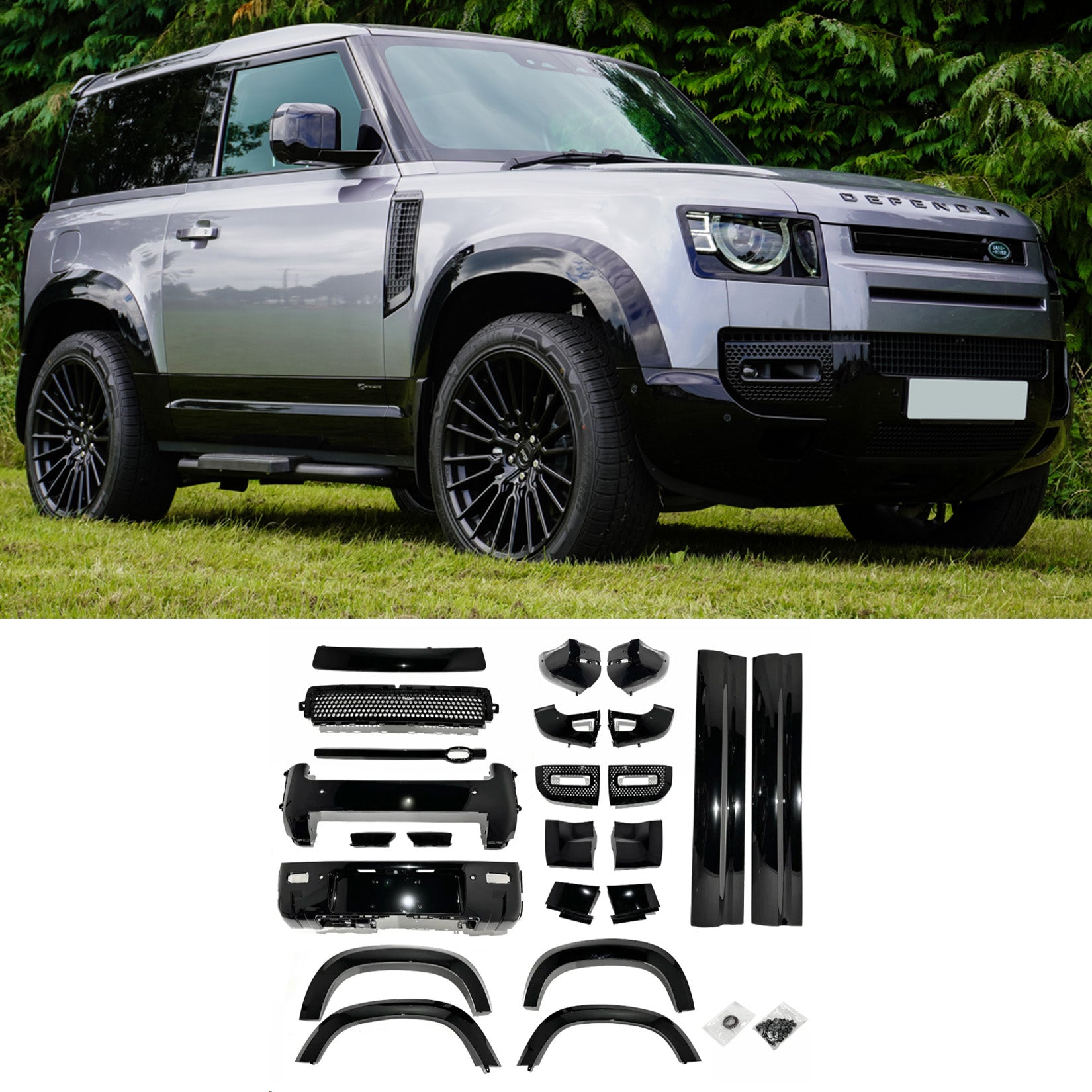 Land Rover Defender L663 90 Gloss Black Full Kit Upgrade By Risper ...