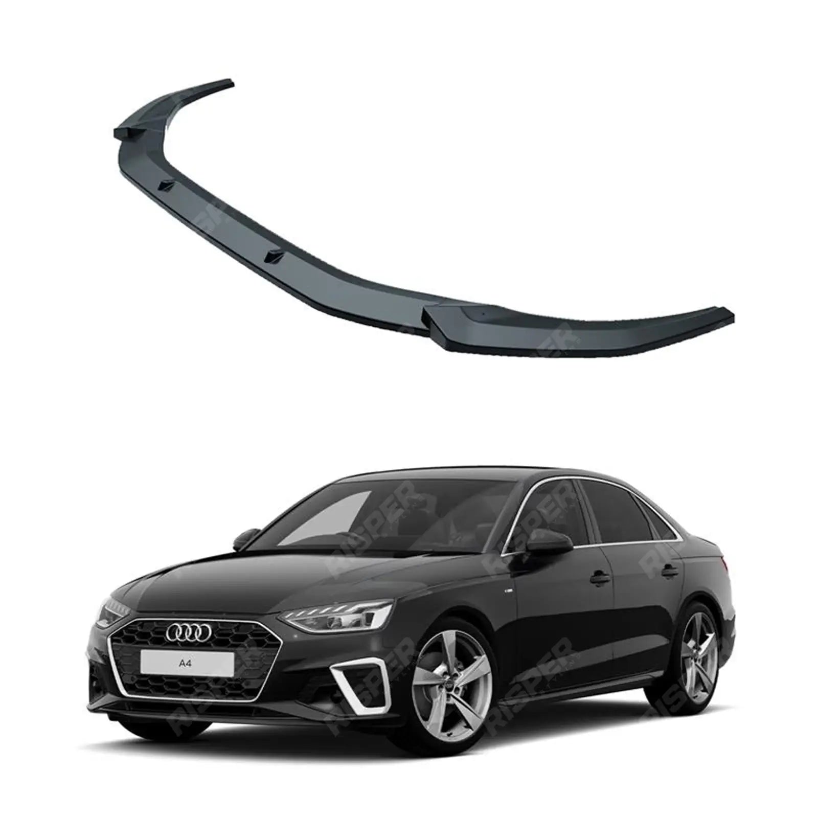 AUDI A4 2019+ FACELIFT B9 S LINE /S4 FRONT SPLITTER LIP IN GLOSS BLACK ...