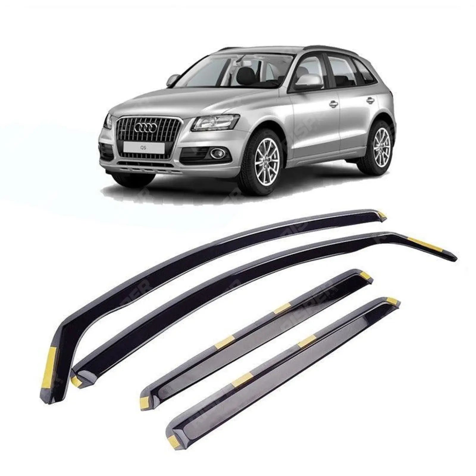 Audi Q5 2009-2016 STX Dark Smoke Clip-In Internal Wind Deflectors - 4 ...