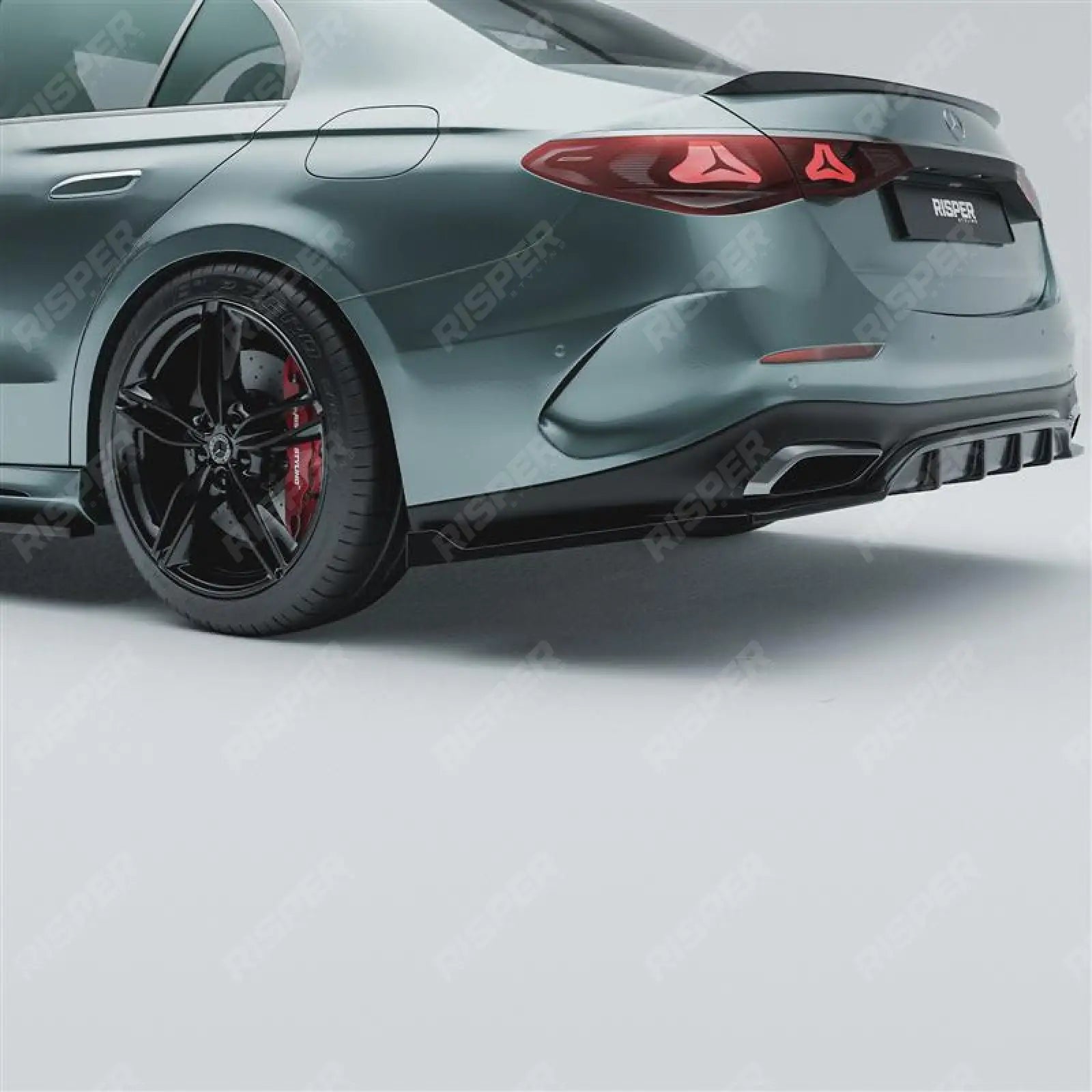 Mercedes E Class W214 AMG Line 2024+ Rear Diffuser With Corner Splitte ...