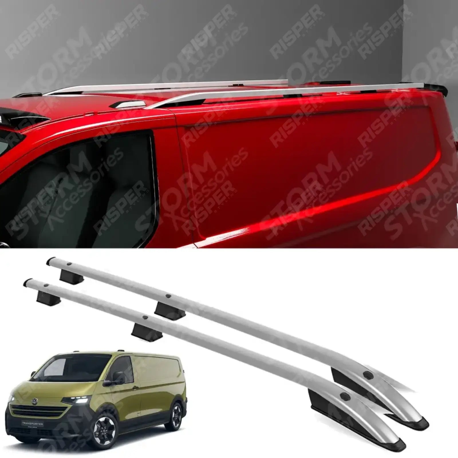 Volkswagen Transporter T7 2024+ SWB Sport Style Roof Rails In Silver ...